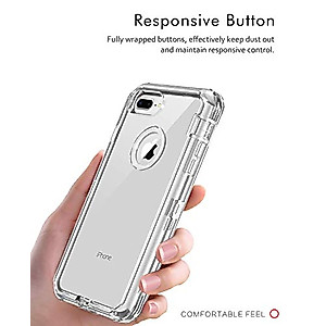 ORIbox Case Compatible with iPhone 7 Plus Case, Compatible with iPhone 8 Plus Case, Heavy Duty Shockproof Anti-Fall clear case,Color-Crystal Clear