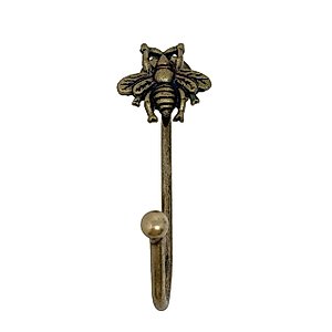 Knobs By Blossom Vintage Antique Brass Iron Wall Hooks Tie Backs Bronze Handmade Metal Animal Hook (3. Bee), TFVSAH