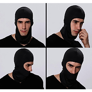 GANWAY Pack of 7 Black Ski Mask for Men Balaclava Thin Outdoor Airsoft Motorcycle Hood Hat