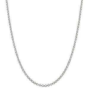 IceCarats 925 Sterling Silver 3mm Rolo Link Chain Necklace 16 inch