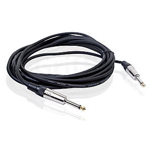 Guitar Cables (10 Pack) Instrument Cord by FAT TOAD | 24 AWG Patch Conductor for Electric Guitar, Bass, Amplifier, Speaker, Keyboard & Recording Studio | Shielded 20FT 1/4 Inch Gold Straight-End Wires