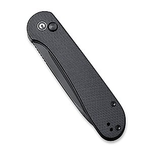 CIVIVI Pocket Folding Knife with 3.47" 14C28N Blade G10 Handle, Button Lock Elementum Knife for EDC C2103A (Black)