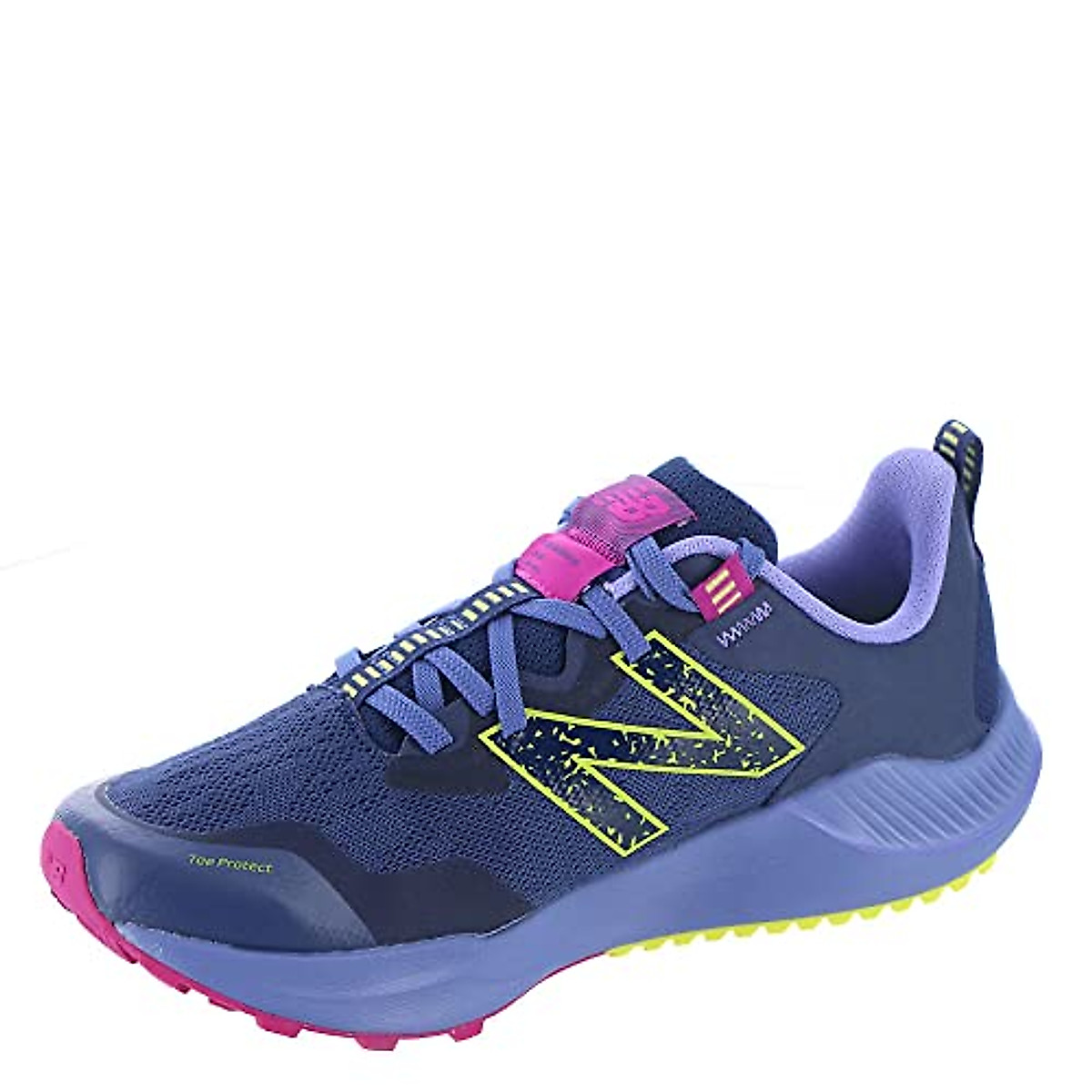 New Balance Women's Dynasoft Nitrel V4 Trail Running Shoe, Blue/Yellow/Pink, 10