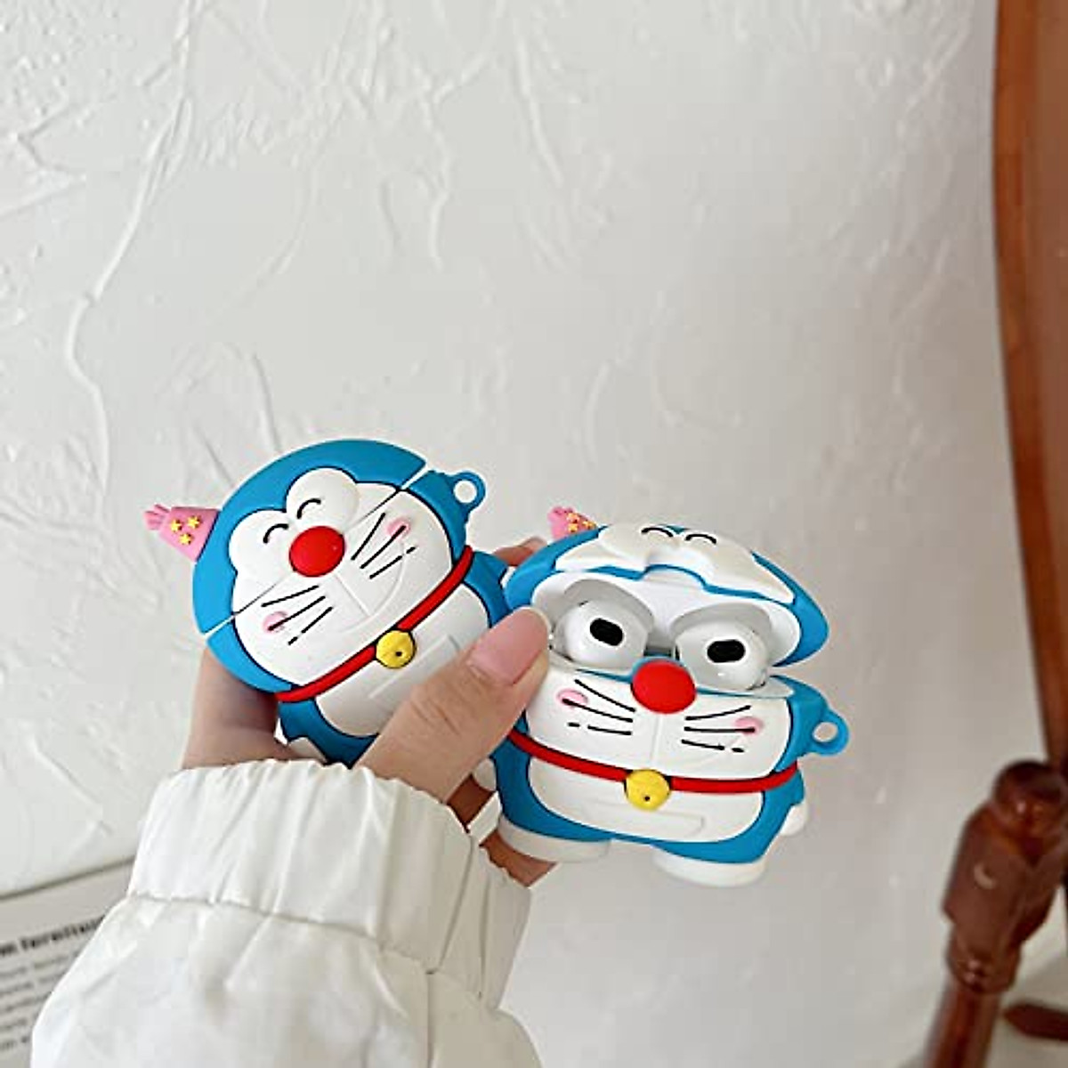 Compatible with AirPods 3rd Generation Case, [2021] Cute 3D Cartoon Doraemon Airpods 3 case with Keychain, Soft Silicone for Apple Airpods 3 Charging Case (Doraemon)