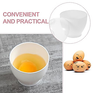 6pcs Microwave Egg Cooker Egg Steamed Cups Holder Oven Egg Steamer Omlette Maker for Instant Breakfast Home Kitchen Tools White