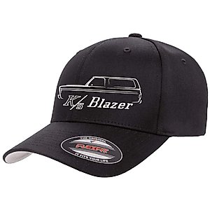 1973-91 K5 Blazer 4x4 Truck Outline Design Flexfit 6277 Athletic Baseball Fitted Hat Cap Black L/XL