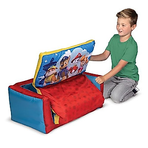 Paw Patrol Kids Sofa Bed, Children 2-in-1 Flip Open Inflatable Comfy Couch to Lounger, Toddler Nap Mat, Over 4ft Long
