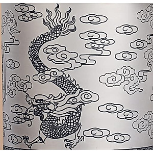 GOHQ 999 Sterling Silver Tea Cups with Lid, Chinese vintage Tea Cups Coffee Mugs Office Travel Camping Tea Mug Cups 14oz for Mom Dad Grandma Grandpa As a Birthday Christmas New Year Gifts