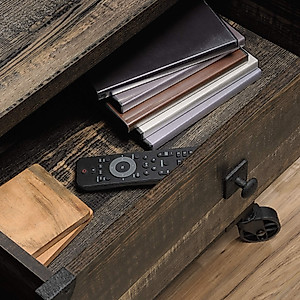 Sauder Steel River TV Stand, for TVs up to 52", Carbon Oak Finish