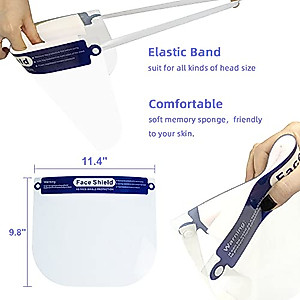 PANOPTX 10 Pack Plastic Clear Face Shield Anti Fog Protective Face Shield Mask Safety Face Shields for Daily Use