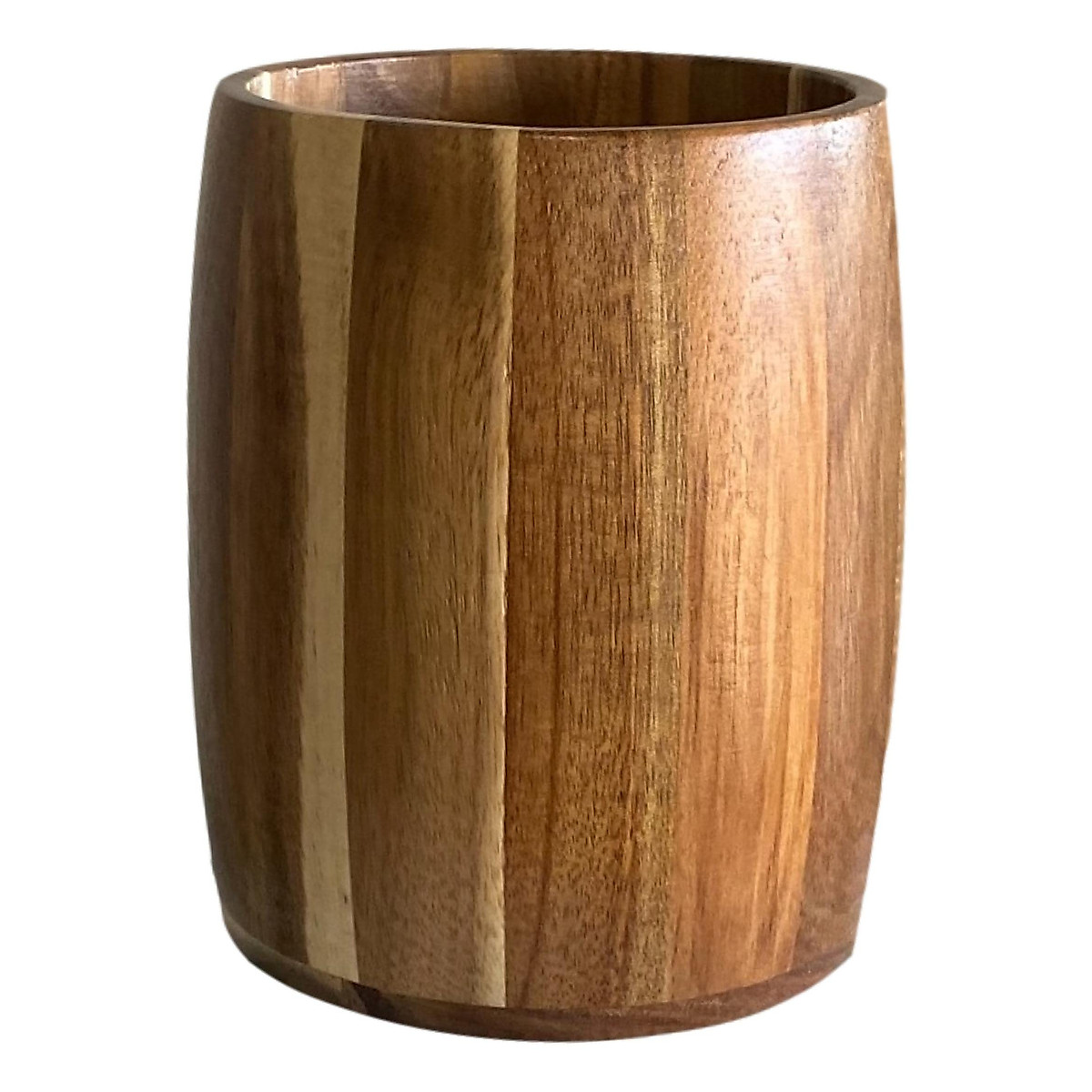 The Pretty Turtle Bamboo Kitchen Counter Utensil Crock Holder Caddy 6" x 4 1/2" (Oval Acacia)