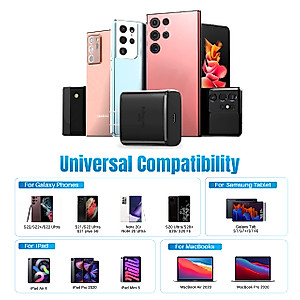 USB C Charger Block 45W PD Super Fast Charger Type C Plug Wall Adapter Quick Charging for Samsung Galaxy S24/S24 Ultra/S23/S23 Plus/S22/S21/iPhone 14/15/ iPad/iPad Pro/Tablet/Watch-1Pack