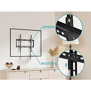 Monoprice Commercial Tilt TV Wall Mount Bracket for 32" to 55" TVs up to 165lbs, Max VESA 400x400, UL Certified