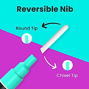 Chalkola 10 Fine Tip Liquid Chalk Markers for Chalkboard Signs, Blackboard, Window, Labels, Bistro, Glass, Car (10 Pack 3mm) - Wet Wipe Erasable Ink Chalk Board Markers, 3mm Reversible Tip Chalk Pens