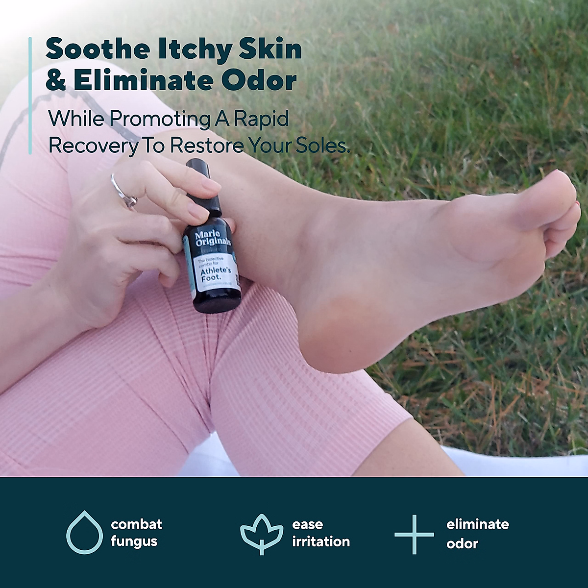 Athletes Foot Spray - Extra Strength - Natural Ingredients Itchy Skin Relief, Ringworm, Jock Itch, Odor | Apple Cider Vinegar Remedy for Men, Women | Marie Originals