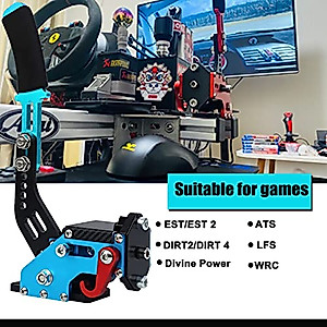 Obokidlyamor 64Bit USB Handbrake For 2 IN 1 Compatible with Microsoft PS4/PS5 Console Controller and PC system; Work on For Logitech G29 Racing Steering wheel (For PS4/PC, Blue)