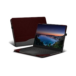 Shellman Protective Case Cover for 16 Inch Lenovo Yoga 7i/7 2 in 1 & Yoga 16s 2022 & Yoga Slim 7 Pro & ThinkPad E16 Gen 1 AMD & IdeaPad Slim 7 Pro,PU Leather Hard Shell Case Laptop Accessories,Red