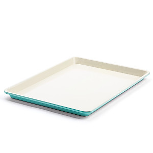 GreenLife Bakeware Healthy Ceramic Nonstick 18" x 13" Half Cookie Sheet Baking Pan, PFAS-Free, Turquoise & Bakeware Healthy Ceramic Nonstick, 12 Cup Muffin and Cupcake Baking Pan, PFAS-Free, Turquoise