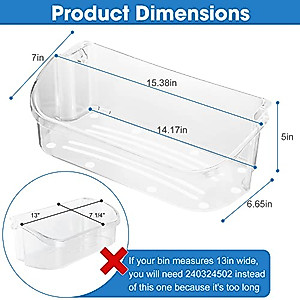 240356402 Refrigerator Door Shelf Replacement for Frigidaire Refrigerator Parts AP2549958, PS430122, 240430312, 240356416, 240356407, Refrigerator Door Bin Shelves (15.4 in L)-2 Pack