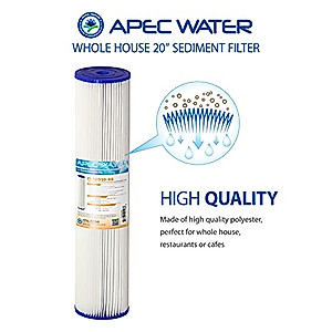 APEC Water Systems CB1-SED20-BB Whole House Sediment Water Filter 20" Home Filtration System