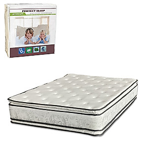 Mattress Solution, 12" Medium Plush Double Sided Pillowtop Innerspring Mattress, with Mattress Protector, Queen