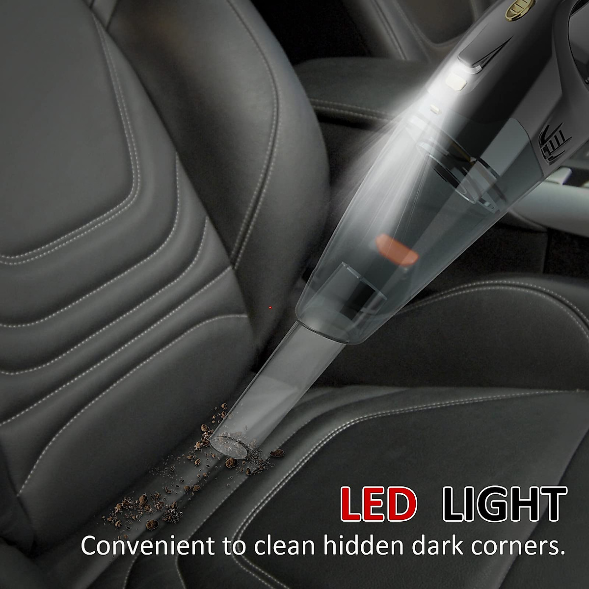 Handheld Vacuum Dust Busters Cordless Rechargeable, AEWHALE Hand Vacuum Cordless 10000PA High Power with LED Light, Portable Home & Car Mini Vacuum, Wet/Dry Car Vacuum Cleaner(Black)