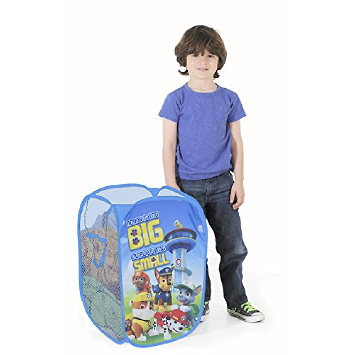 Idea Nuova Nickelodeon Paw Patrol Pop Up Hamper with Durable Carry Handles, 21" H x 13.5" W X 13.5" L"