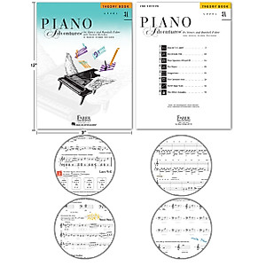 Piano Adventures Level 3A Learning Library Set By Nancy Faber - Lesson, Theory, Performance, Technique & Artistry Books & Juliet Music Piano Keys 88/61/54/49 Full Set Removable Sticker