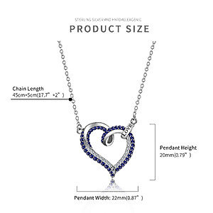 LALASUN Love Heart Pendant Necklaces for Women 925 Sterling Silver Rose Gold Pendant Christmas Birthday Anniversary Jewelry Gifts for Women Wife Girls Her