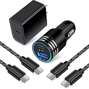 CHLGoodP USB C Fast Charger for Samsung Galaxy S21 S20 Note 21 20 S10+ A02S A42 A72 A52 A32 A12 A41 A71 A51 A11 S10E A10E, Quick Charge Wall Block, 30W PD Car Charger, Charging Type to Cable, Black