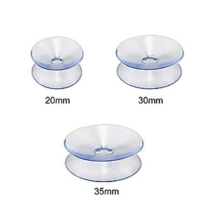10 Pack Double Sided Suction Cups Compatible with Glass Table Top, Clear Suction Cups Window Hanger Suction Cup Without Hooks Sucker Pads for Home Kitchen Glass Table Top Spacers(Size:35mm)