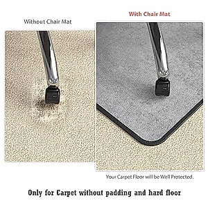 Heavy Duty Office Chair Mat for Carpet and Hardwood Floor Bohemian Desk Chair Mat Rug 36'' x 48'' Jacquard Woven Surface Floor mats for Office Home