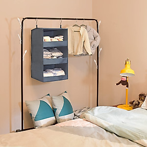 GRANNY SAYS Bundle of 1-Pack Hanging Closet Shelves & 2-Pack Socks Storage Organizers