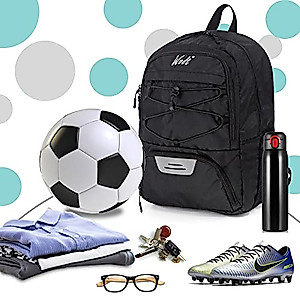 WOLT | Youth Soccer Bag - Soccer Backpack & Bags for Basketball, Volleyball & Football Sports, Includes Separate Cleat Shoe and Ball Compartment, fit to Youth & Adult (Black)