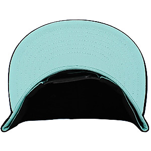 KNW-UNDERBRIM BLK-DBL Classic Snapback Hat Blank Cap Underbrim Cotton Wool Blend Flat Visor Adjustable Unisex