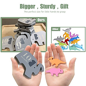 HanMiaMia Wooden Elephant Toys 12 PCS Stacking Toddler Toy Montessori Balance Activities Game for Baby