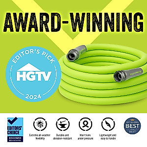 Flexzilla Garden Hose 5/8 in. x 100 ft., Heavy Duty, Lightweight, Drinking Water Safe, ZillaGreen - HFZG5100YW-E