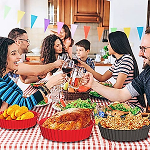 Air Fryer Silicone Pot,2-Pack 9.4 inch Reusable Air Fryer Liners Round Food Safe Non Stick Air Fryer Basket Oven Accessories for Ninja COSORI 6 Qt or Bigger Air Fryer (9.4 ")