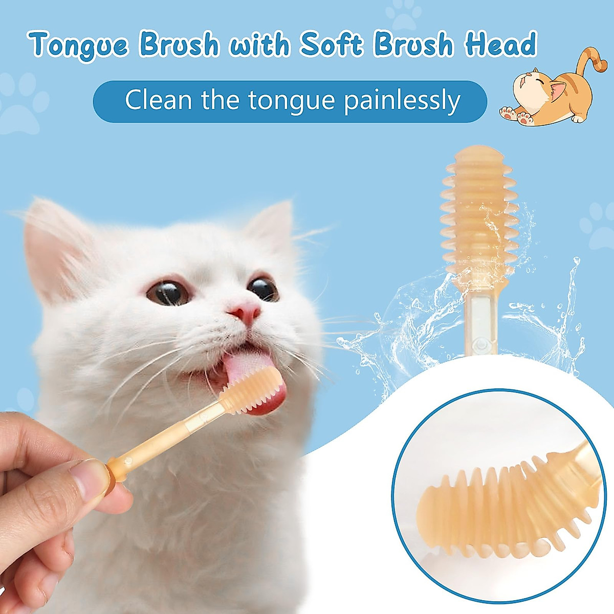 sodknow Silicone Soft Cat Dog Toothbrush (Yellow, Common) (01)