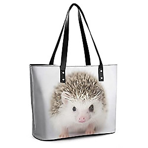 Womens Handbag Hedgehog Leather Tote Bag Top Handle Satchel Bags For Lady