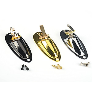 2pcs Boat Style 1/4" Loaded Guitar Pickup Output Jack Plug Socket plate and Screws ferrule for Fender Strat Stratocater Style Electric Guitar(Chrome)