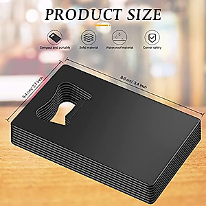 Newtay 60 Pcs Credit Card Bottle Opener Groomsmen Bridesmaid Wallet Bottle Opener Beer Wine Stainless Steel Bottle Opener for Wallet Pocket Party Wedding Favor, Black