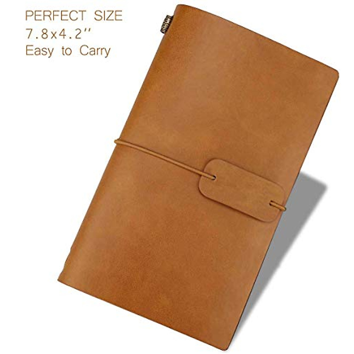Leather Notebook Journal Diary,Travel Journal,Refillable Vintage Journals to Write in for Men and Women,Classic Retro Style,Perfect for Travelers,Fountain Pen Users,8x4.7'',2 Lined Refills,Brown