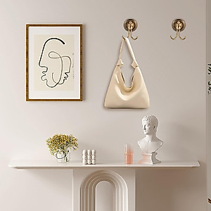 Topyond Brass Wall Hooks,Wall Mounted Coat Rack, Heavy Duty Antique Door Towel Hanger Holder,Wall Mount Clothes Coat Hat Bag Hook for Coat Hat Towel Purse Robes Entryway Bathroom