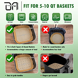INGRAINED KITCHEN Air Fryer Paper Liners Disposable,125PCS, Airfryer Liners 9 Inch, Nonstick-Water & Oilproof-Unbleached Parchment Paper, For All Appliances, Fry Roast Bake Steam Microwave