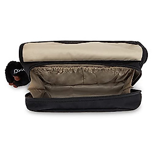 Kipling Womens Women's Meadow Metallic Toiletry Bag, Organize Accessories, Clip Closure, Nylon Hanging Hook Pouch, Black Tonal, 9.5 L x 8.5 H 3.13 D US