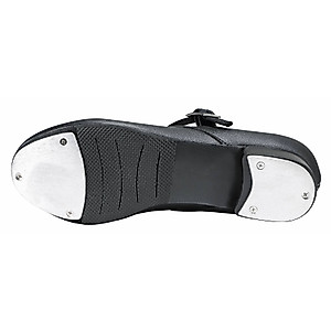 Linodes Unisex PU Leather Easy Strap Tap Shoe Dance Shoes for Women and Men's Dance Shoes-608-1-Black-8M