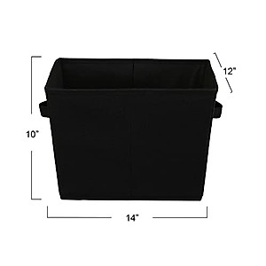 Household Essentials Black Linen Medium Fabric Storage Bins 2 Pack