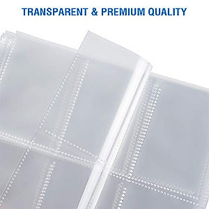 36 Pack 9 Pocket Page Protector, Sooez Trading Card Sleeves Pages Baseball Pages for 3 Ring Binder, Card Sheets for Standard Size Cards, Sport Cards, Game Cards, Business Cards