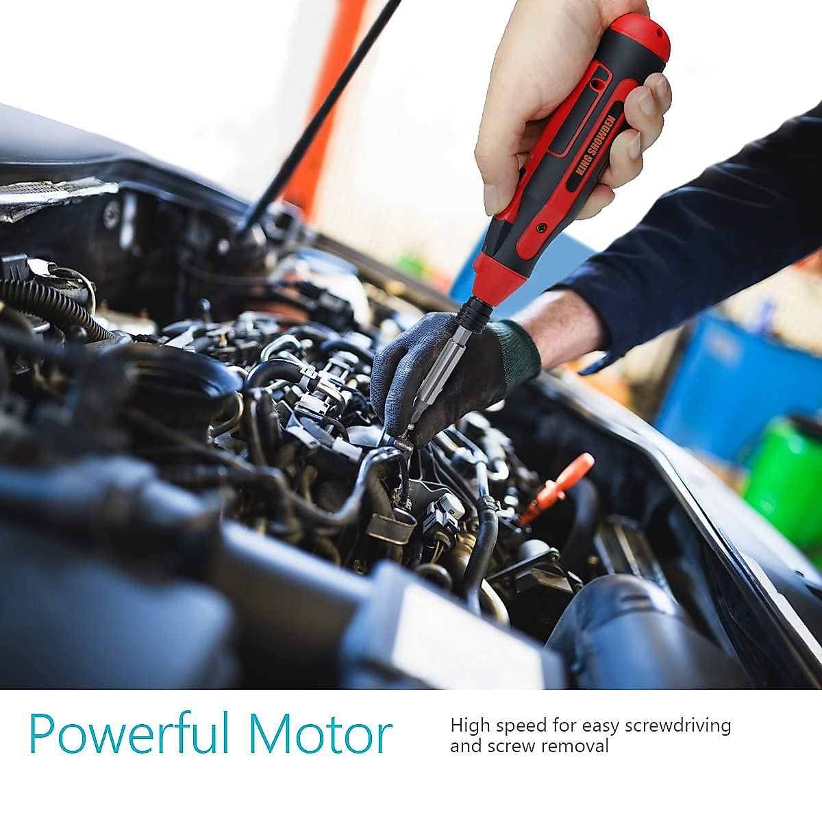 King Showden Electric Screwdriver 4V Cordless Power Screw Drivers Kit with 42 pcs Drill Bits, USB Rechargeable Lithium ion Battery, LED Work Light, Carrying Case